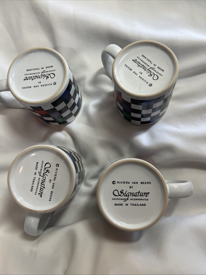 Signature Housewares Retro Checkered Coffee Mug by Riviera Van Beers ...