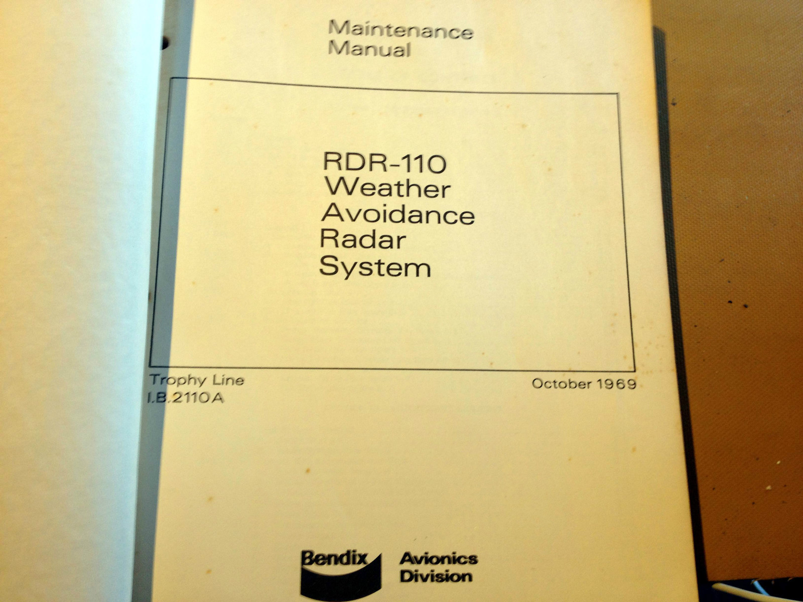 Bendix RDR-110 Radar System Service Manual | eBay