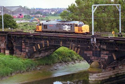 Photo Railway 6x4 Class 37 37901 Light Engine Warrington 14/6/90 | eBay UK