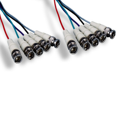 LOT10 25' 5-BNC Component M/Me Video Cable 28AWG RGBHV CCTV Camera DVD ...