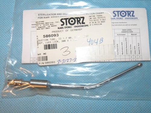 Storz 586093 Suction Tube, 1.7mm I.D. Angled shaft 30*, 9cm long, luer ...