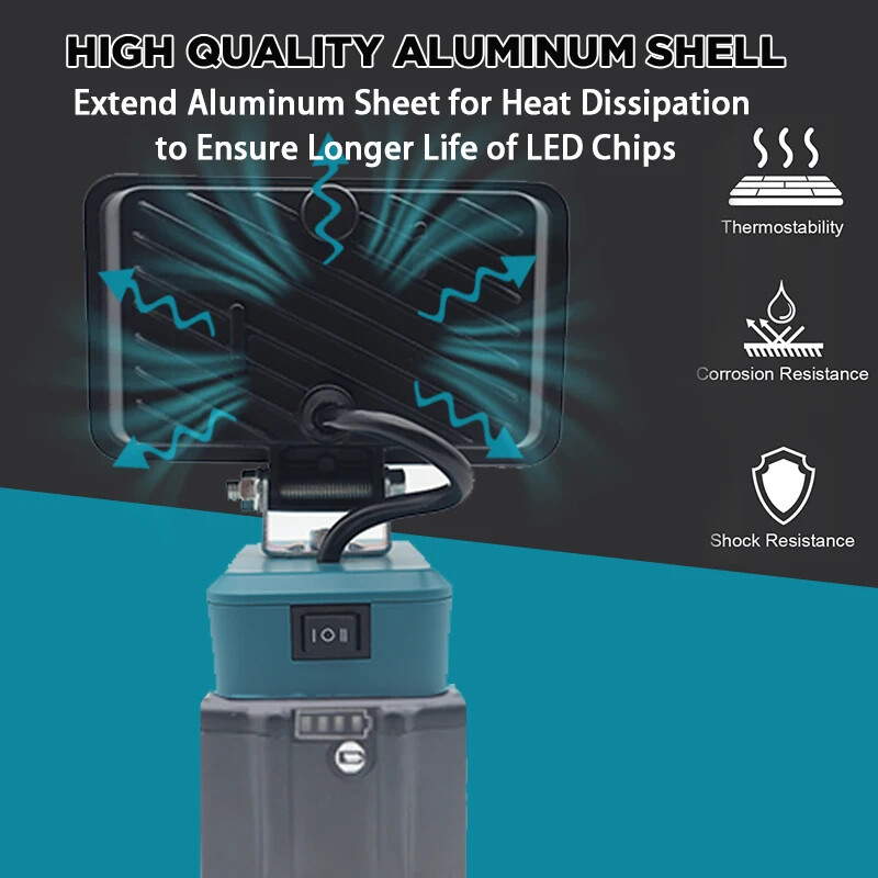 Cordless LED Work Lamp Light Flashlight Torch Spotlight For Bosch 18V ...