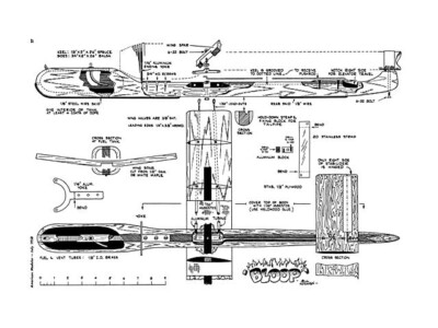 Bloop Control Line Jet 18" Wingspan RC Model Airplane Printed Plans ...