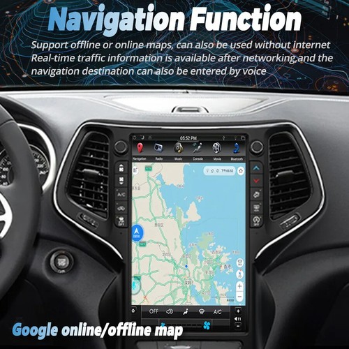 13.6" Tesla Screen Carplay Car Radio Navigation Gps For Jeep Cherokee ...