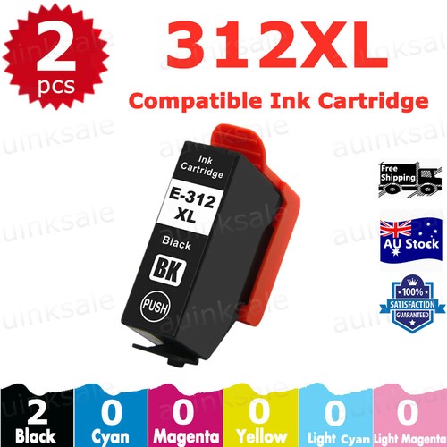 2X Compatible 312XL Black Ink Cartridge For Epson Expression XP 8500 ...