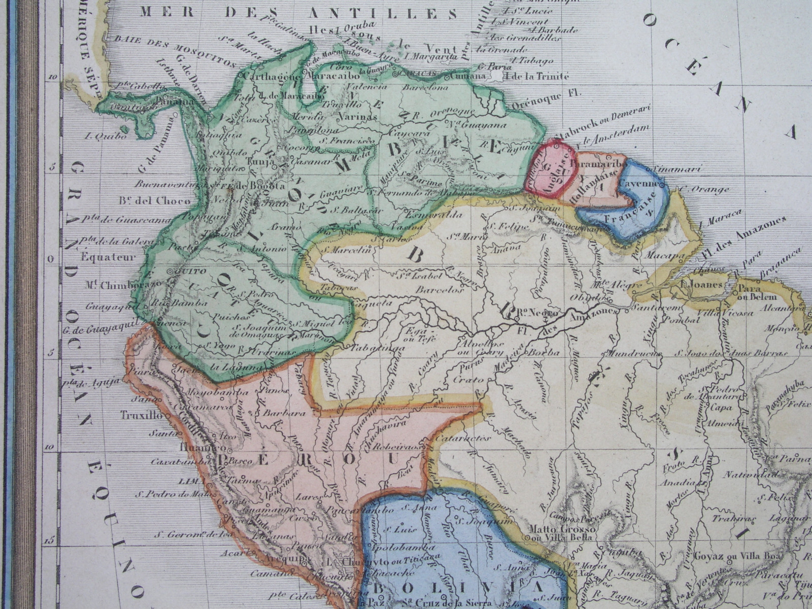 1850 ORIGINAL MAP BRASIL ARGENTINA PATAGONIA PERU BOLIVIA CHILE ...