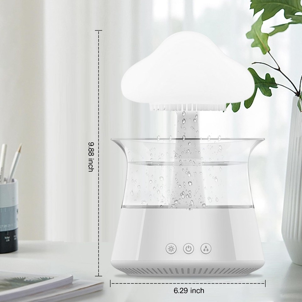 Rain Cloud Humidifier Water Drip - Mushroom Aroma Diffuser, Essential ...