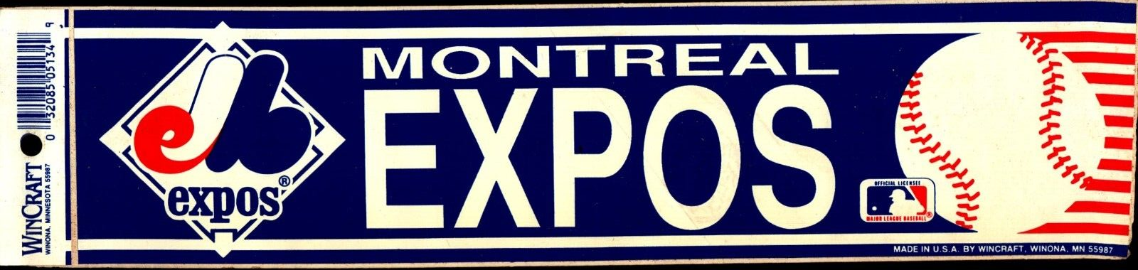 MONTREAL EXPOS Licensed Bumper Sticker | eBay