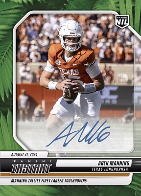 2024 Panini Instant NIL Arch Manning #AMA Jungle Auto #/25 RC Texas ...