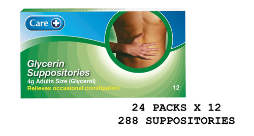 Care Glycerin Suppositories for Adults 4g x 12, Pack of 24 - (Glycerol ...