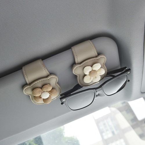 PU Auto Sun Visor Glasses Box Universal Stand Fastener Case Sunglasses ...