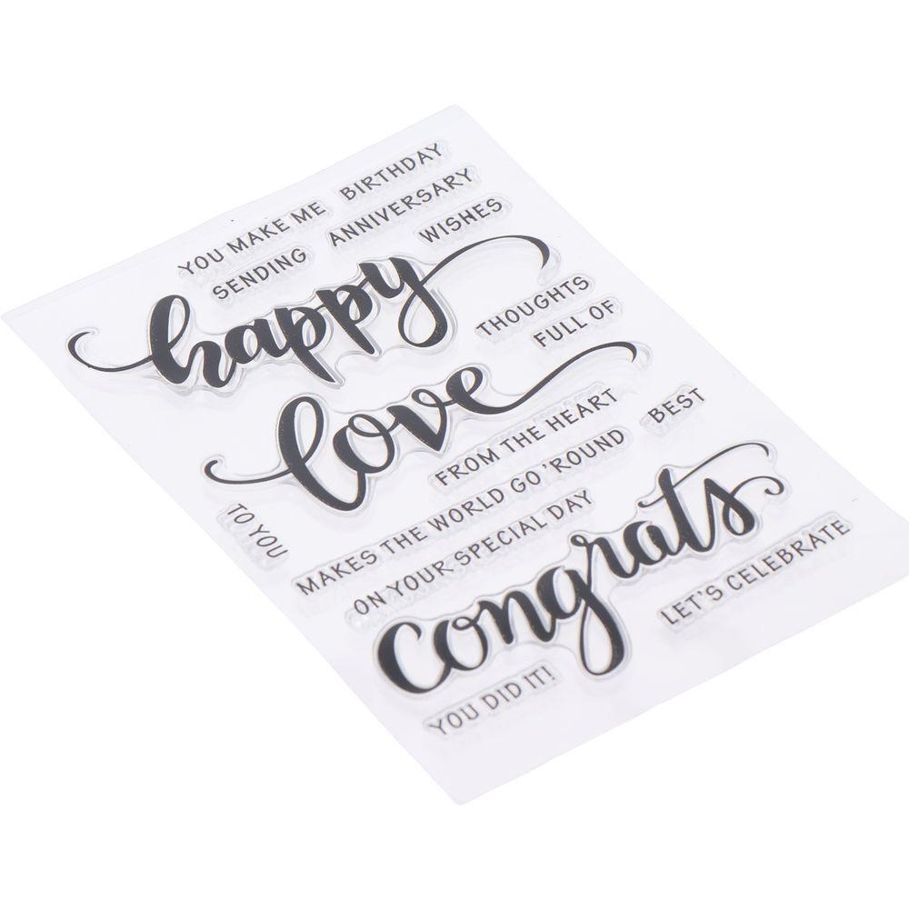 4 Sheets Silicone Card Making Sentiment Stamp DIY Scrapbooking ...