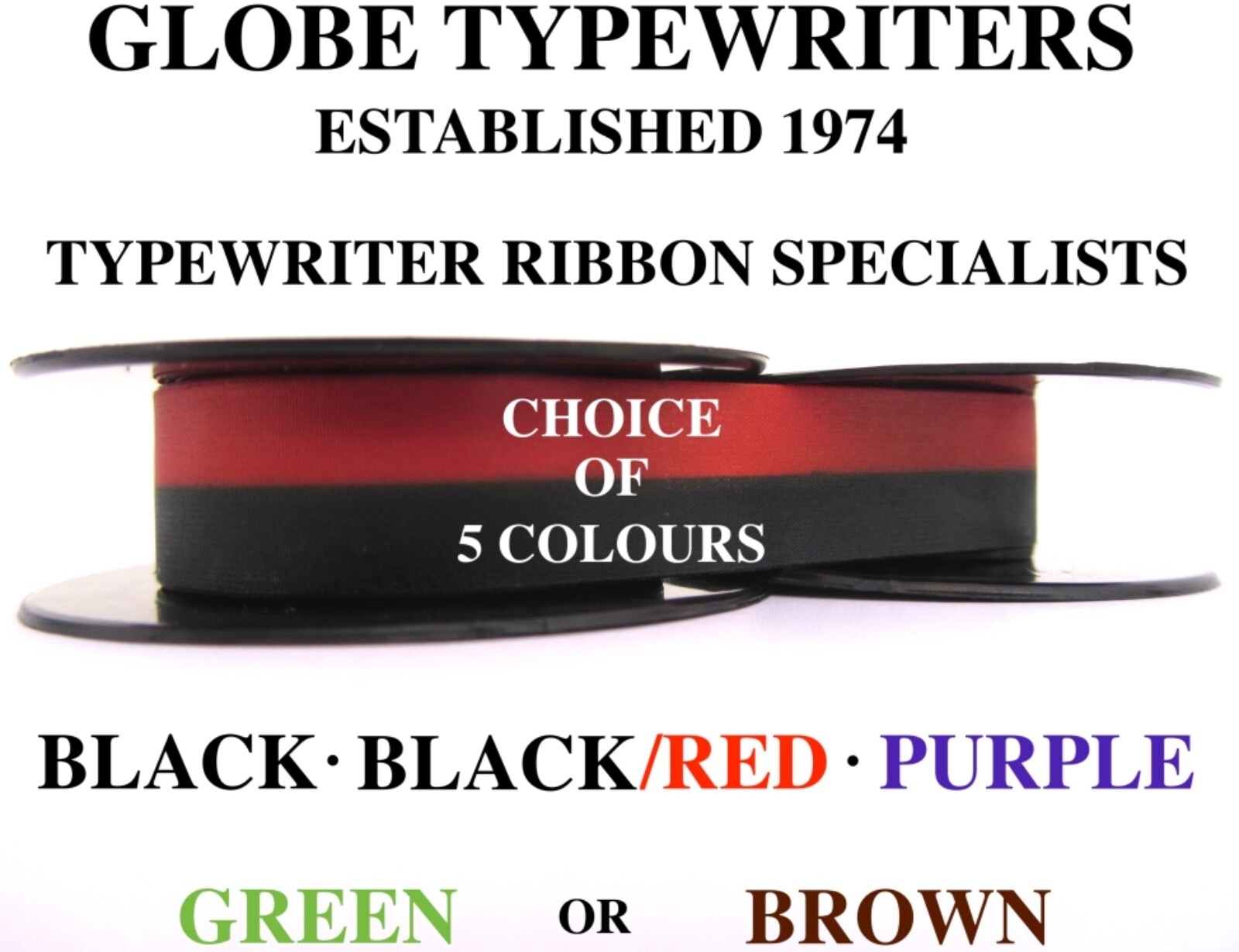 🌎 BROTHER 250 / 250TR / DELUXE TYPEWRITER RIBBON *CHOICE OF 6 COLOURS ...