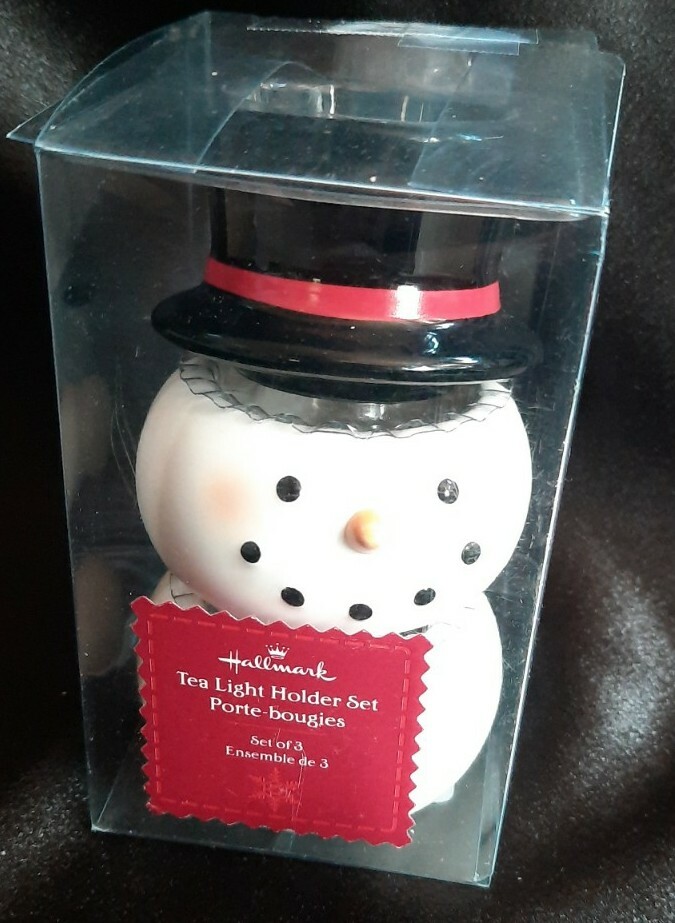 Hallmark Stackable Snowman Tea Light Holder Set of 3 | eBay