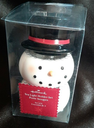 Hallmark Stackable Snowman Tea Light Holder Set of 3 | eBay