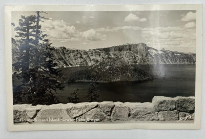 Postcard OR Wizard Island Crater Lake Oregon Sawyers RPPC | eBay