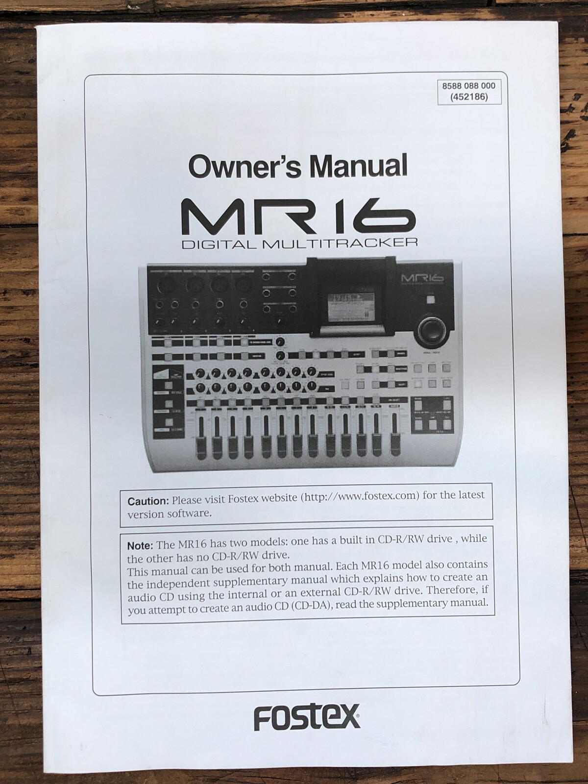 Fostex MR16 MR-16 Digital MultiTracker Owner / User Manual *Original ...