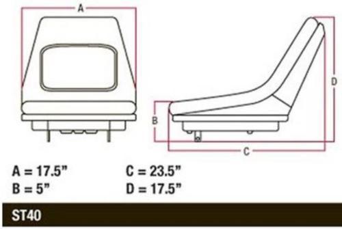 High Back Seat AM126865 for John Deere Mower 415 425 445 455 LT133 ...