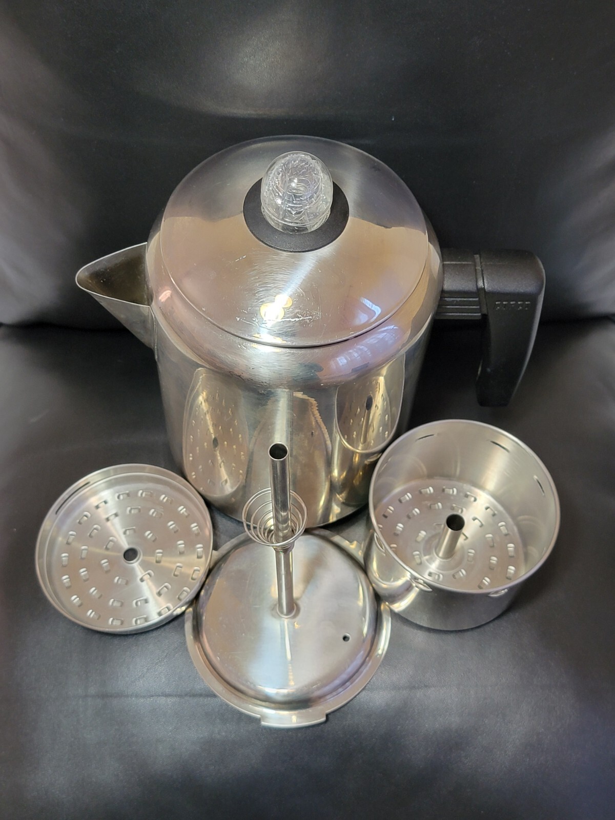 Vintage Stovetop Camping COPCO Percolator Coffee Pot 8 Cups Stainless ...