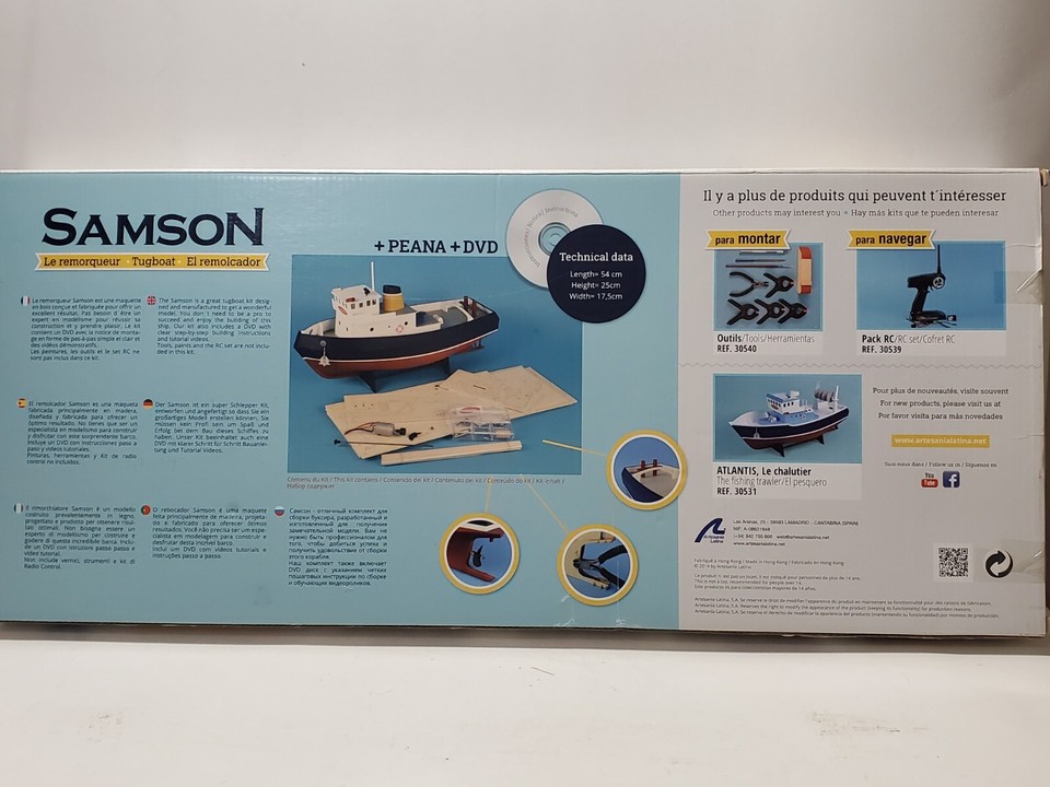 Artesania Latina Samson Tugboat Motorized R/C Wood Model Kit Boat 30530 ...