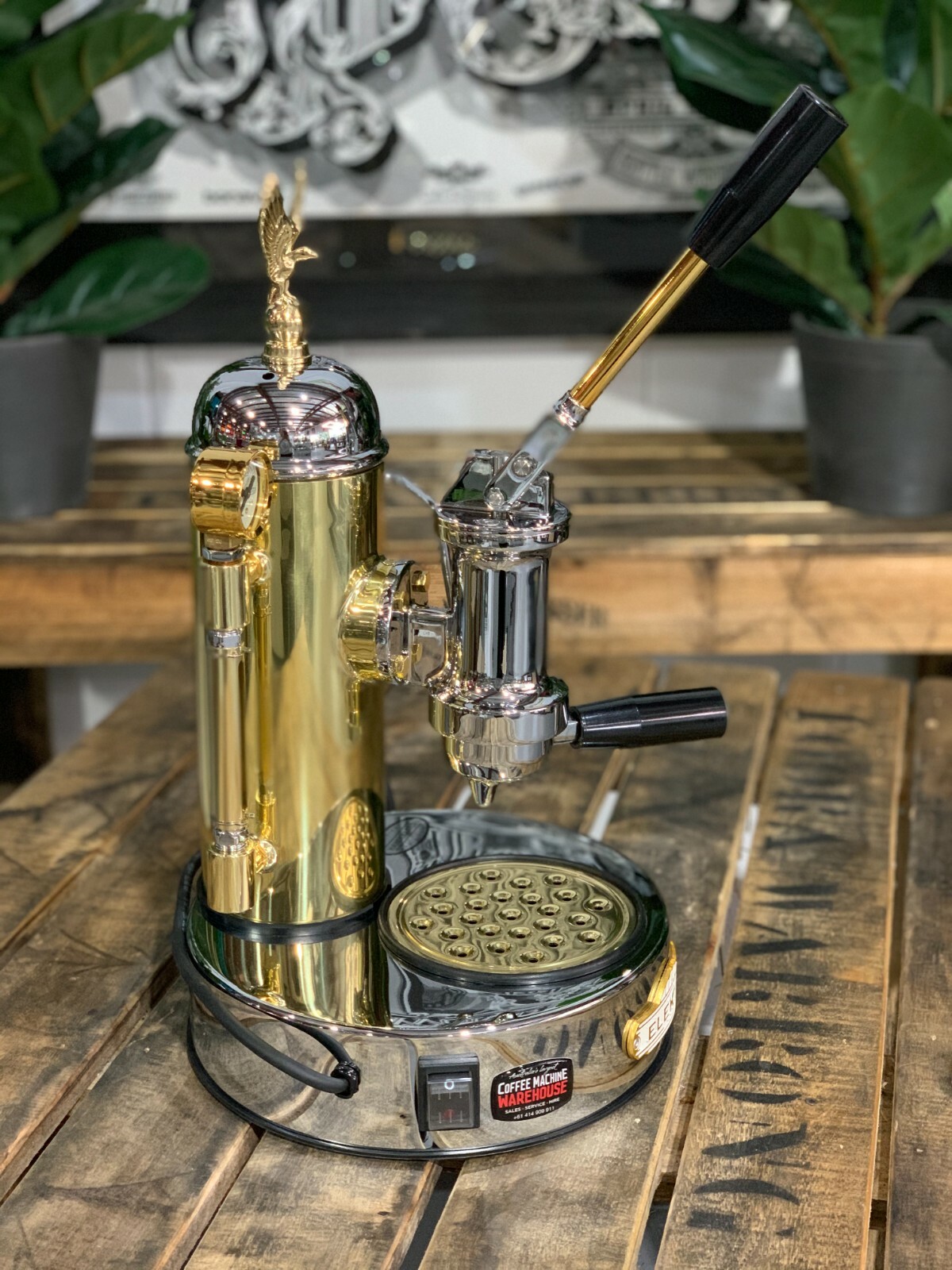 ELEKTRA MICRO CASA LEVA 1 GROUP BRAND NEW GOLD CHROME ESPRESSO COFFEE ...