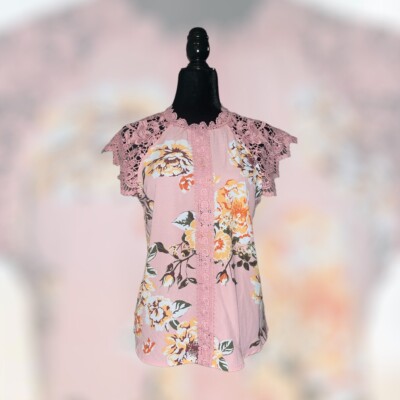 miss chievous 100% Polyester pink Floral Top | eBay