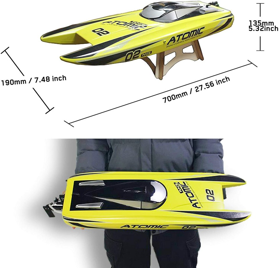 RC 2.4G RTR Brushless Atomic 42mph 60km/hr Fast High Speed Racing Boat ...