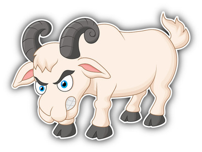 Goat Cartoon Angry Car Bumper Sticker Decal 5" x 4" | eBay