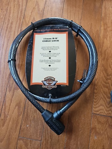 NEW Harley Davidson 15mm x 6' Anti-Theft Accessory Cable Lock with Keys ...