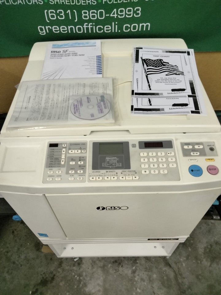 Riso SF5130 II Digital Duplicator with Black Drum Tested & Makes ...