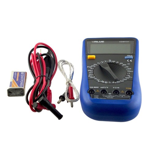 VALUE DIGITAL AC/DC VOLTAGE CURRENT MULTIMETER WITH TEMP READER VDM-151 ...