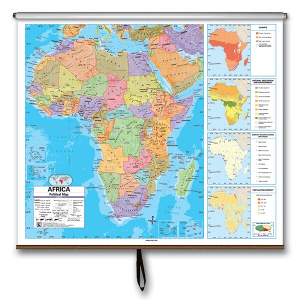 Africa Advanced Political Classroom Wall Map on Roller | eBay