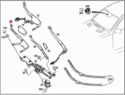 Genuine MERCEDES C292 W166 X166 GL-CLASS X166 Wiper arm 1668200944 | eBay