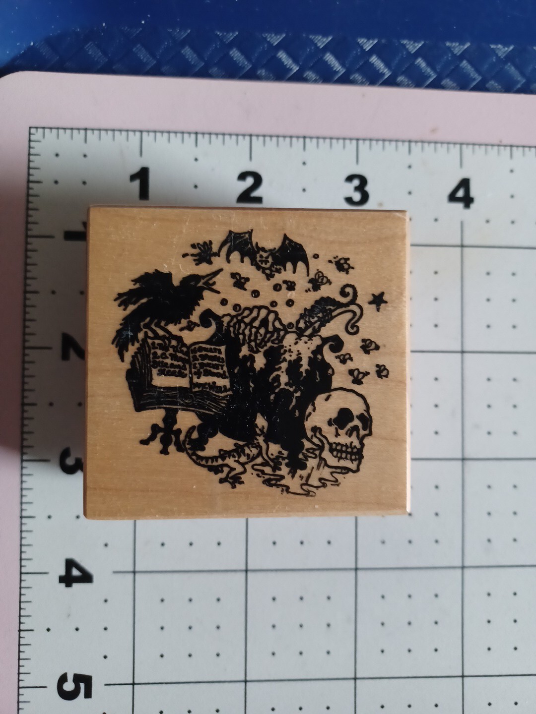 Rubber Wood Mount Stamp PSX Halloween Witch Cauldron Skeleton Raven ...