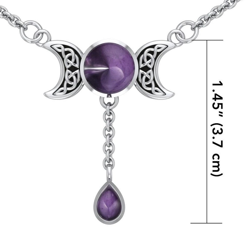 Crescent Triple Moon 925 Sterling Silver Necklace Goddess Fine Jewelry ...