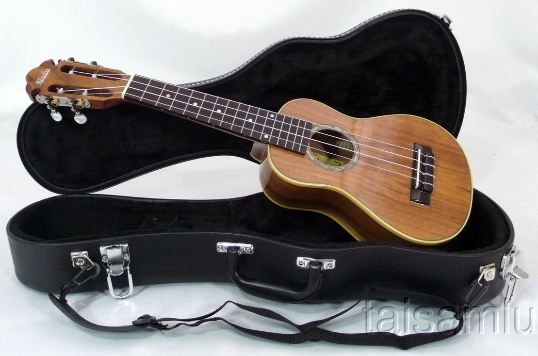 Alulu Solid Acacia-Taiwanese Koa concert Ukulele,Abalone rosette,HUA204 ...