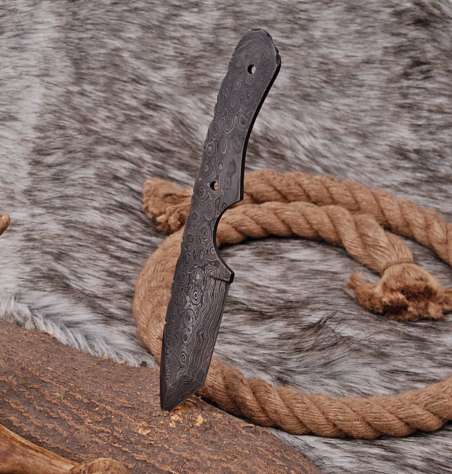 HANDMADE DAMASCUS STEEL KUKRI Military Tactical Hunting BLANK BLADE ...