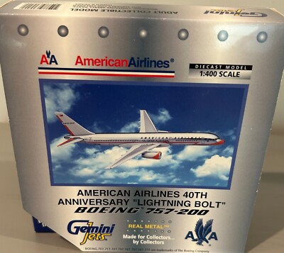 VINTAGE GEMINI JETS AMERICAN AIRLINES 40th ANNIVERSARY "LIGHTNING BOLT ...