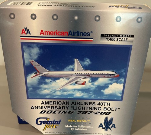 VINTAGE GEMINI JETS AMERICAN AIRLINES 40th ANNIVERSARY "LIGHTNING BOLT ...