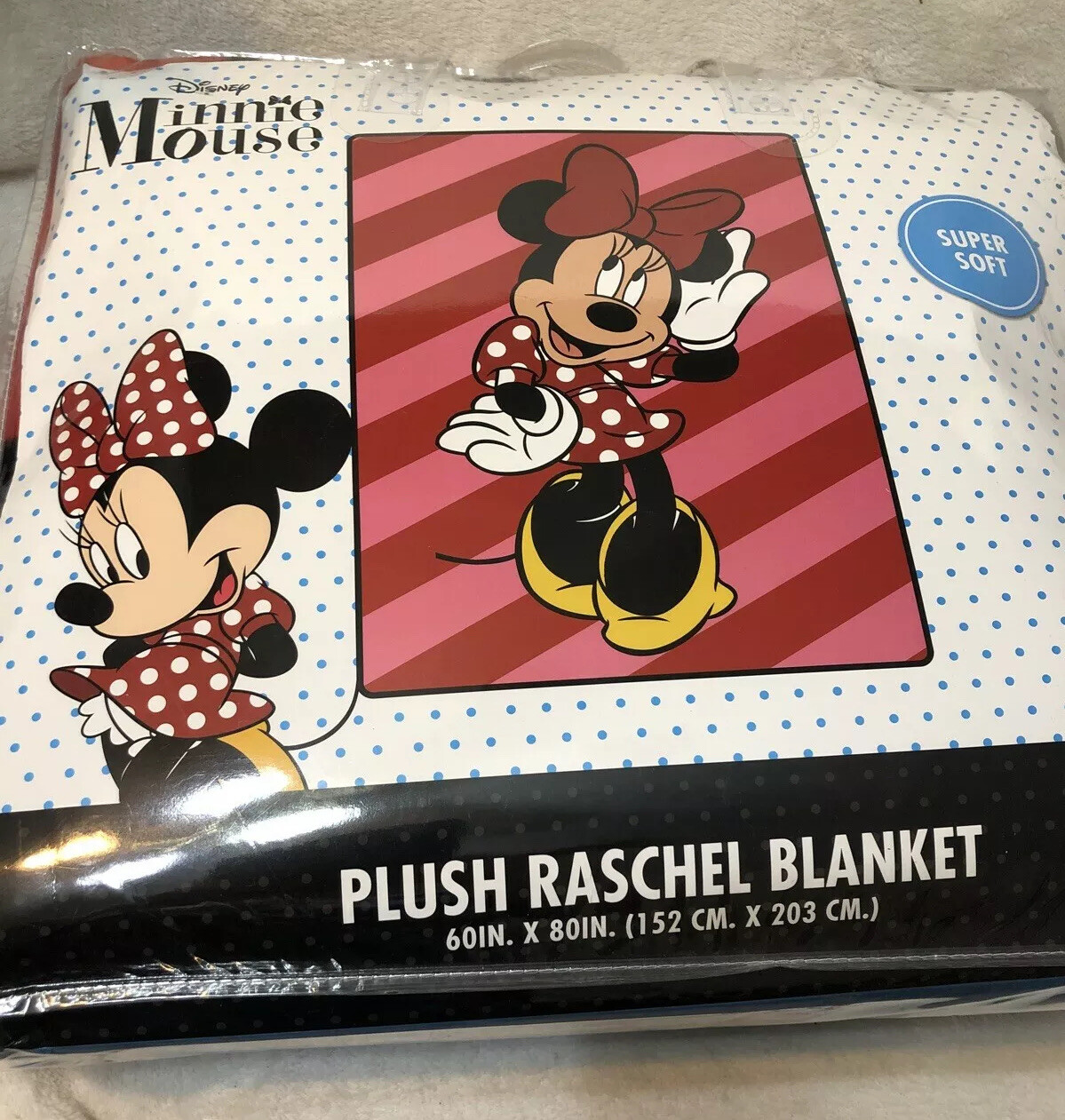 Disney Minnie Mouse Plush Raschel Blanket 60x80 Twin Size NEW | eBay