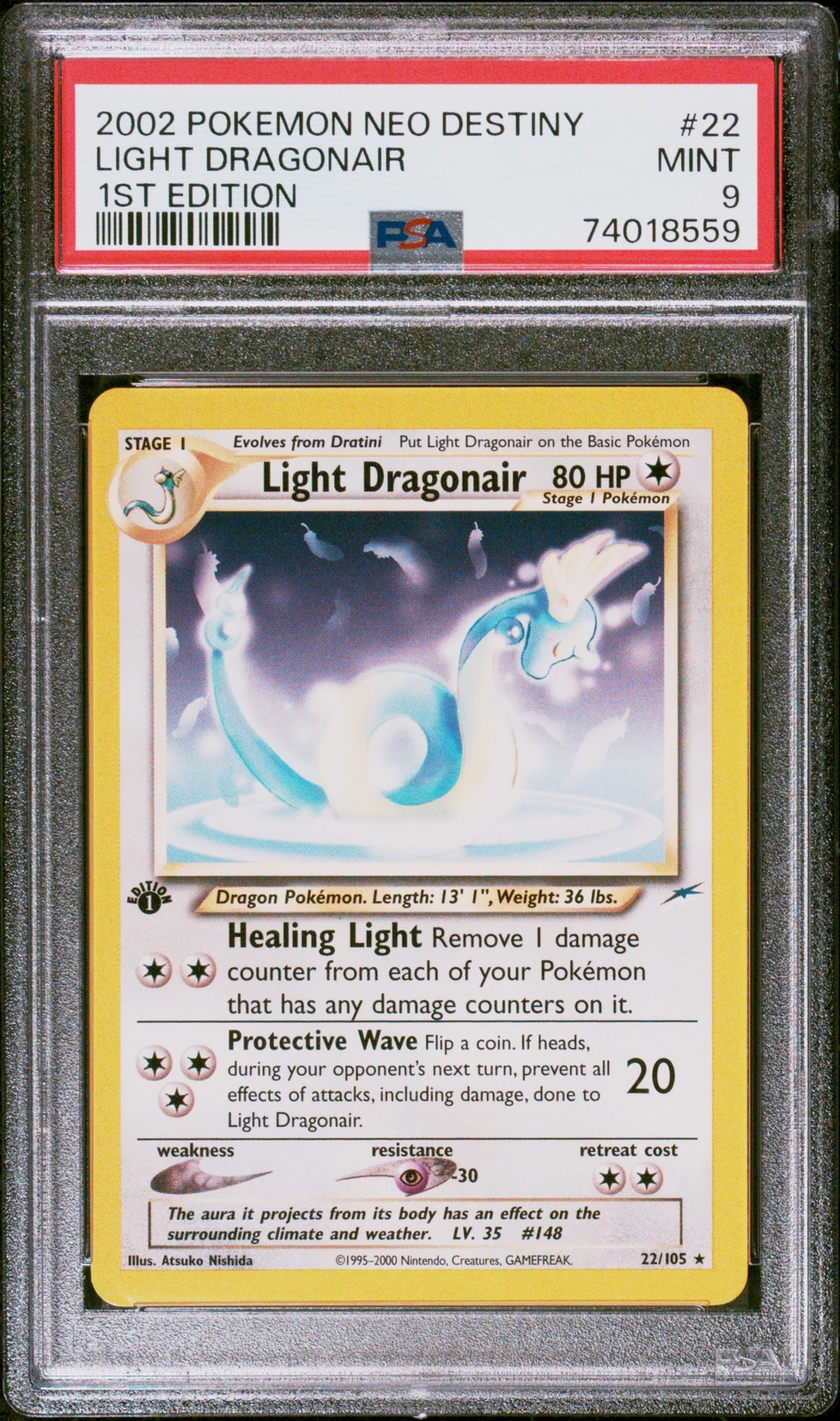 2002 POKEMON NEO DESTINY 1ST EDITION #22 LIGHT DRAGONAIR PSA 9 | eBay