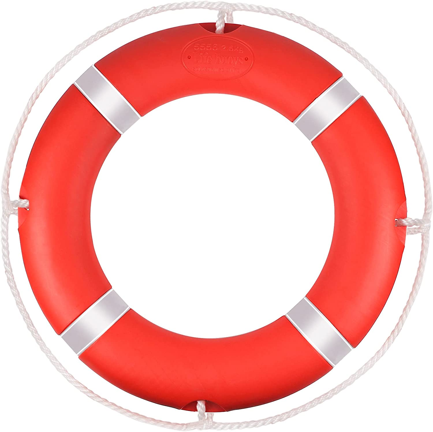Boat Safety Throw Rings, Orange Life Ring with Rope and Reflective Tape ...