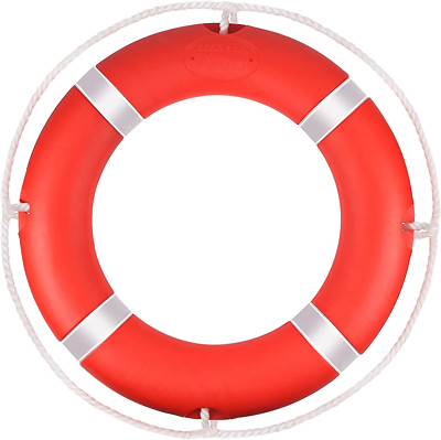 Boat Safety Throw Rings, Orange Life Ring with Rope and Reflective Tape ...