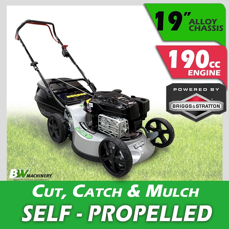 Masport BWM AL192 Self Propelled 19" Lawn Mower, 190cc Briggs Stratton ...
