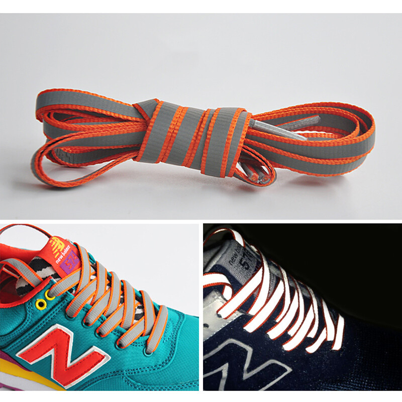 Reflective Coloured Flat Shoelaces Trainer Sneaker Shoe Laces 120 150 ...