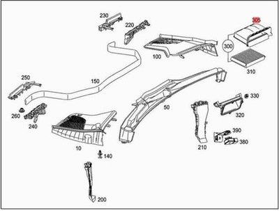 Genuine MERCEDES C238 C253 S213 W213 X253 E-CLASS Air intake scoop ...