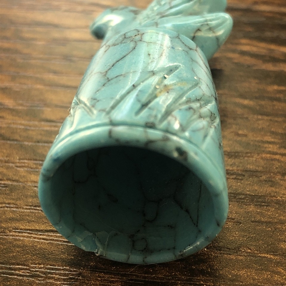 Thimble Turquoise Bird - Has Chips On Bottom | eBay