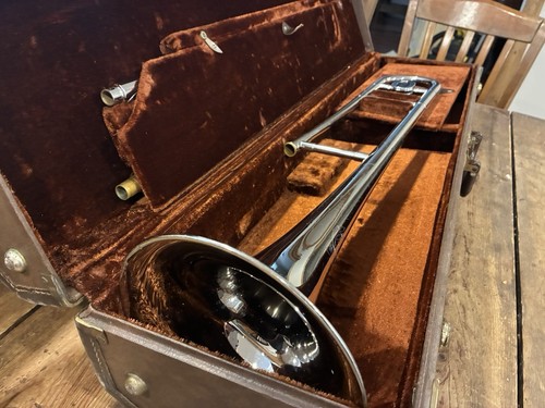 Olds Special ALL NICKEL Rare! Dual bore trombone! Excellent Condition ...