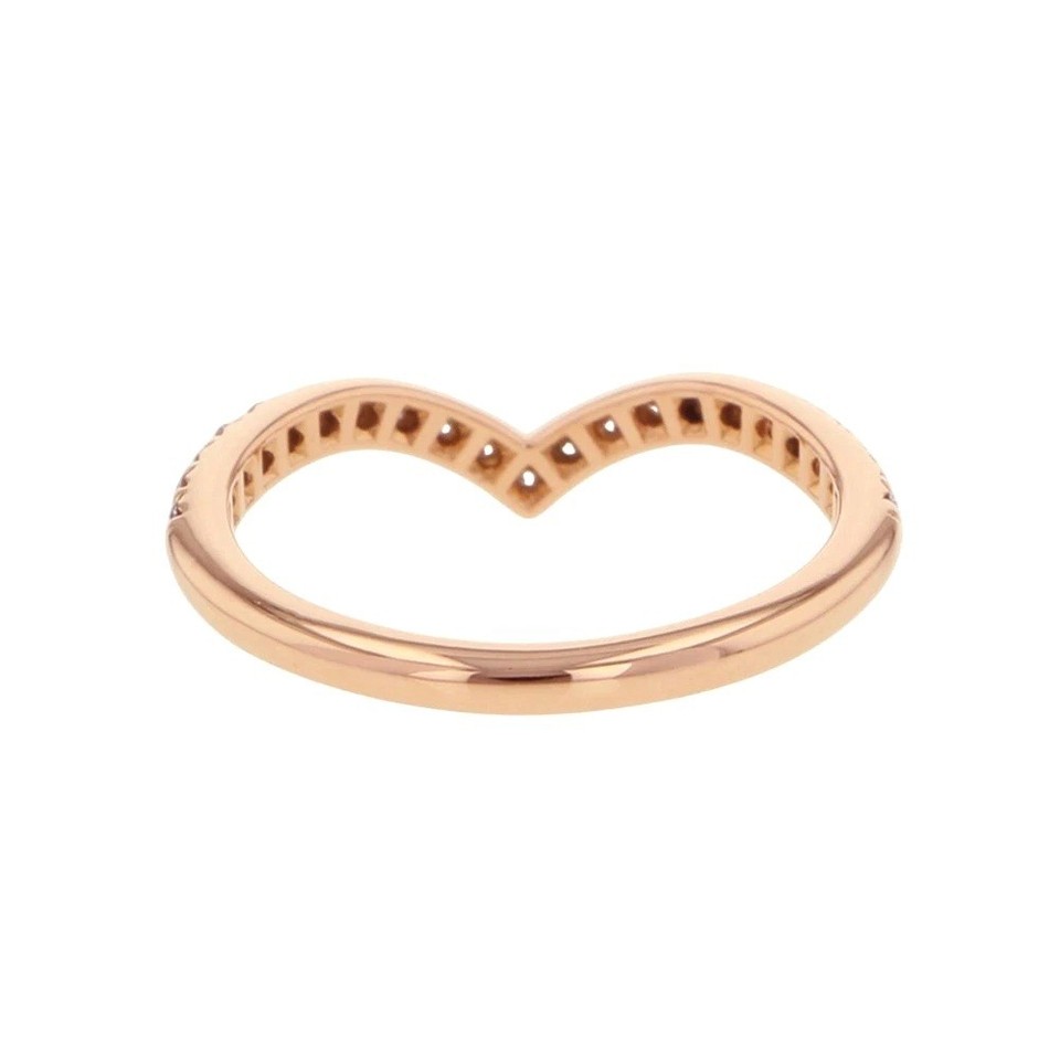 TIFFANY & Co. Soleste 18K Rose Gold Diamond V Ring 4.5 | eBay
