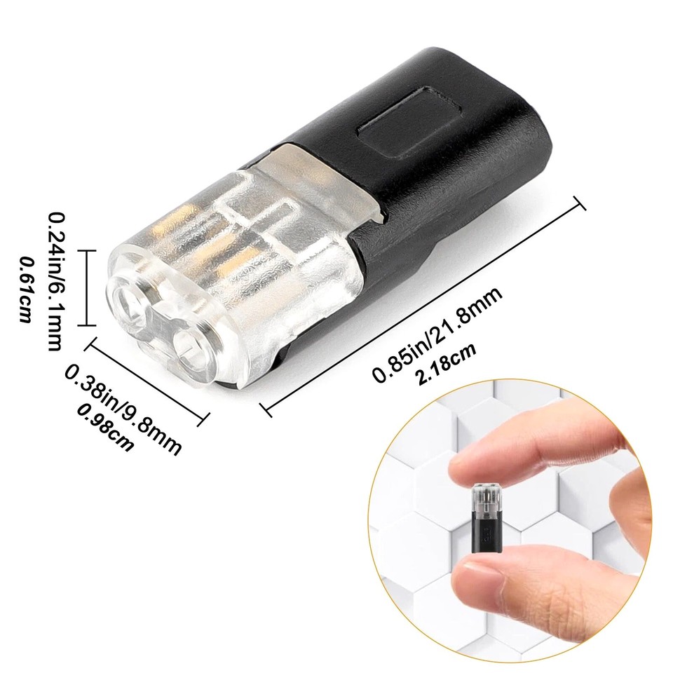 50pcs 18-22 AWG Black Wire Connectors Plug in with Lock Clip and Test ...
